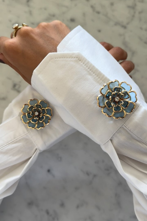 Camellia rhinestone cufflinks – starglom